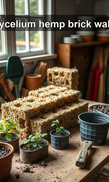 Mycelium-hemp brick walls for 4x8 raised beds, grown from local straw ...