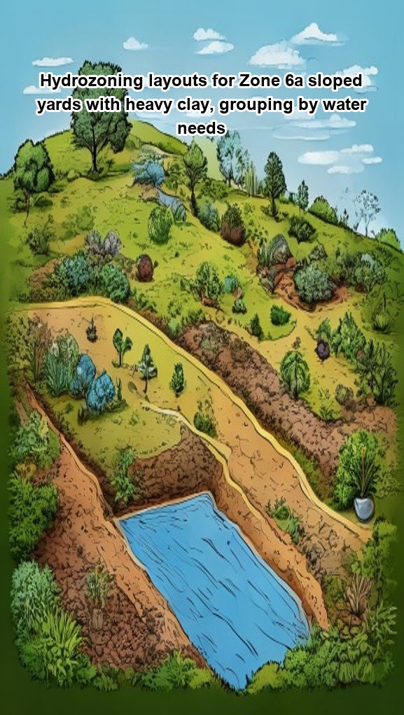Hydrozoning layouts for Zone 6a sloped yards with heavy clay, grouping ...