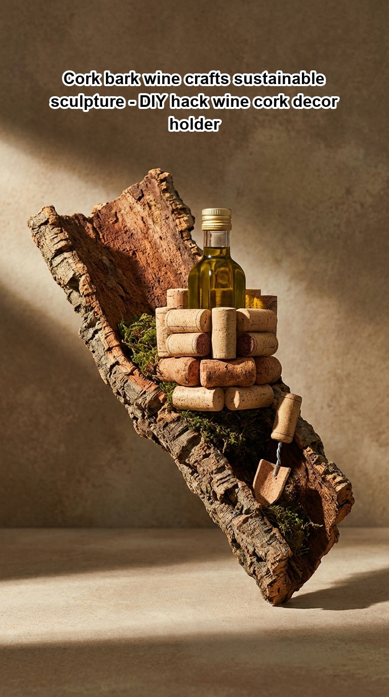 Cork bark wine crafts sustainable sculpture - DIY hack wine cork decor ...