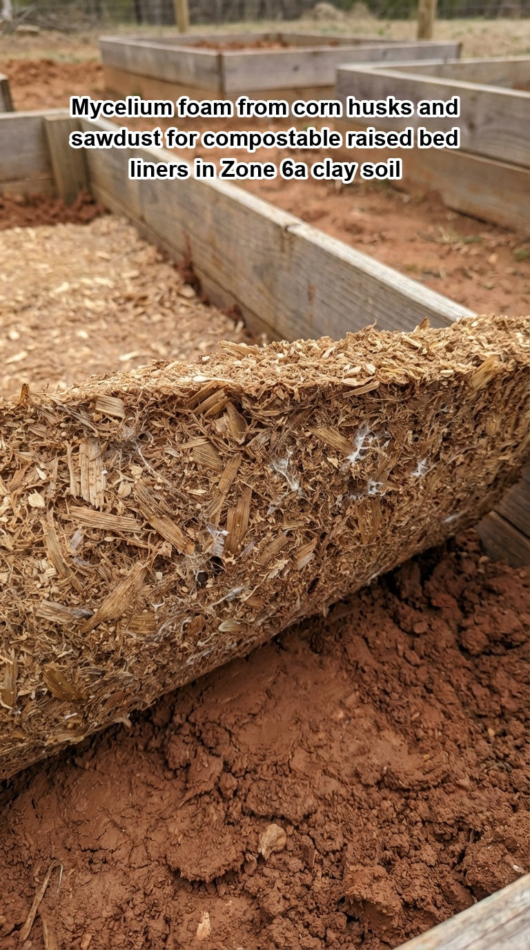 Mycelium foam from corn husks and sawdust for compostable raised bed ...