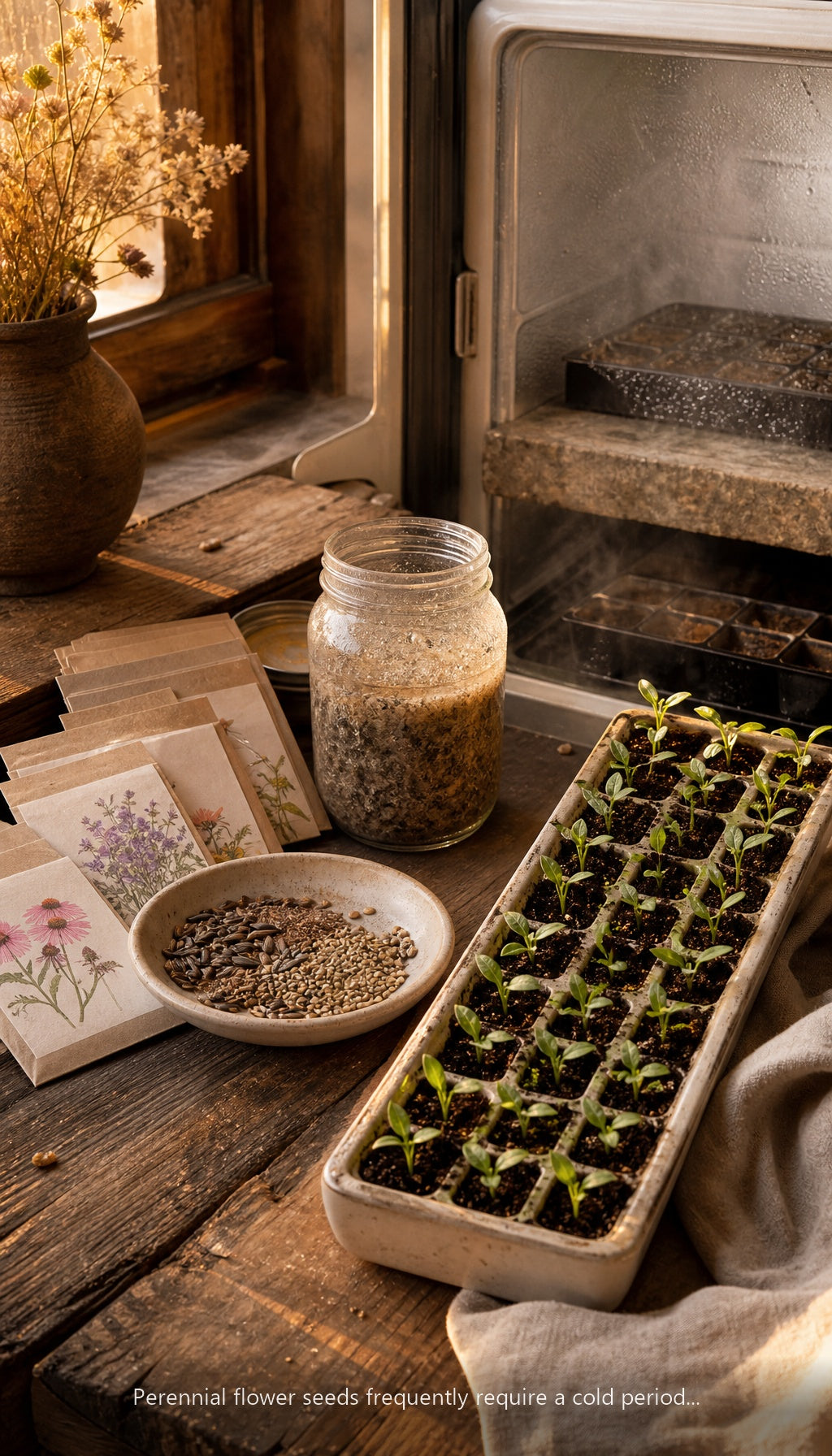 Perennial flower seeds frequently require a cold period to break ...