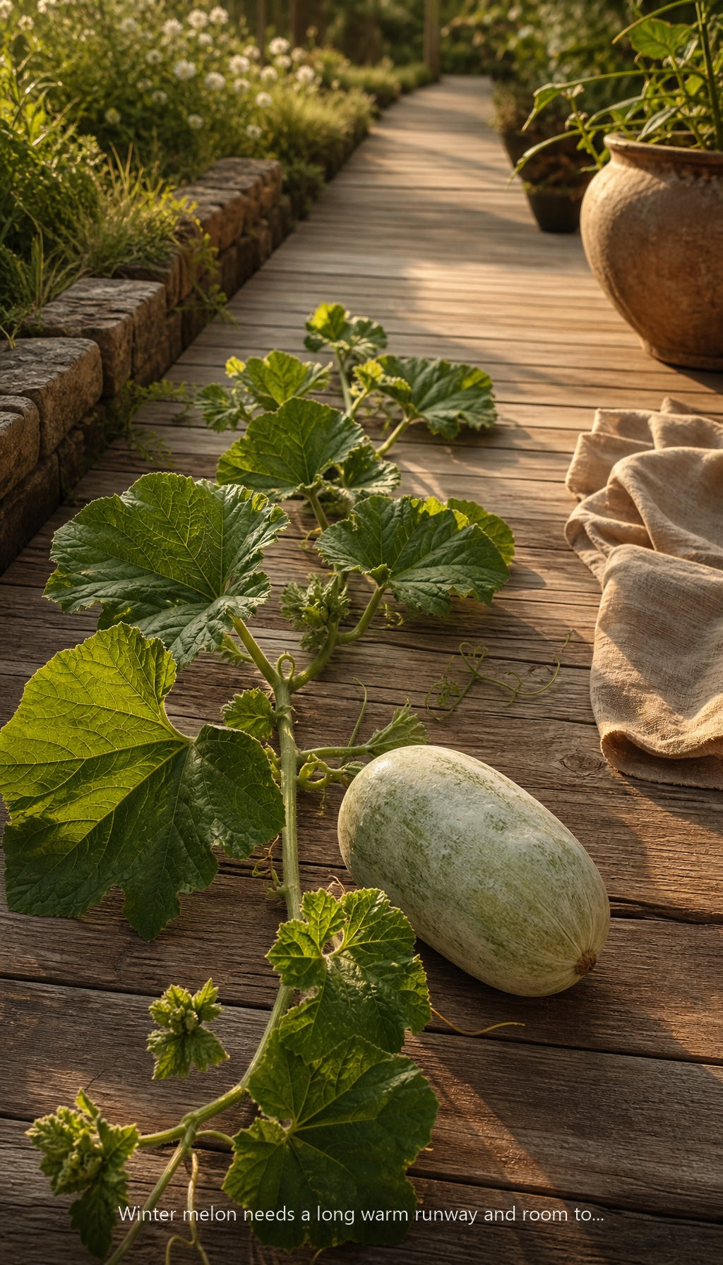 Winter melon needs a long warm runway and room to sprawl, so short ...
