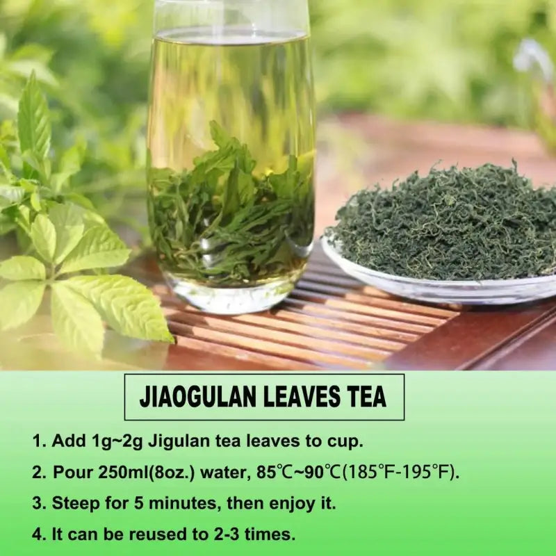 Organic Gynostemma Tea: 100g Jiaogulan Herbal Wellness Relaxation Brew